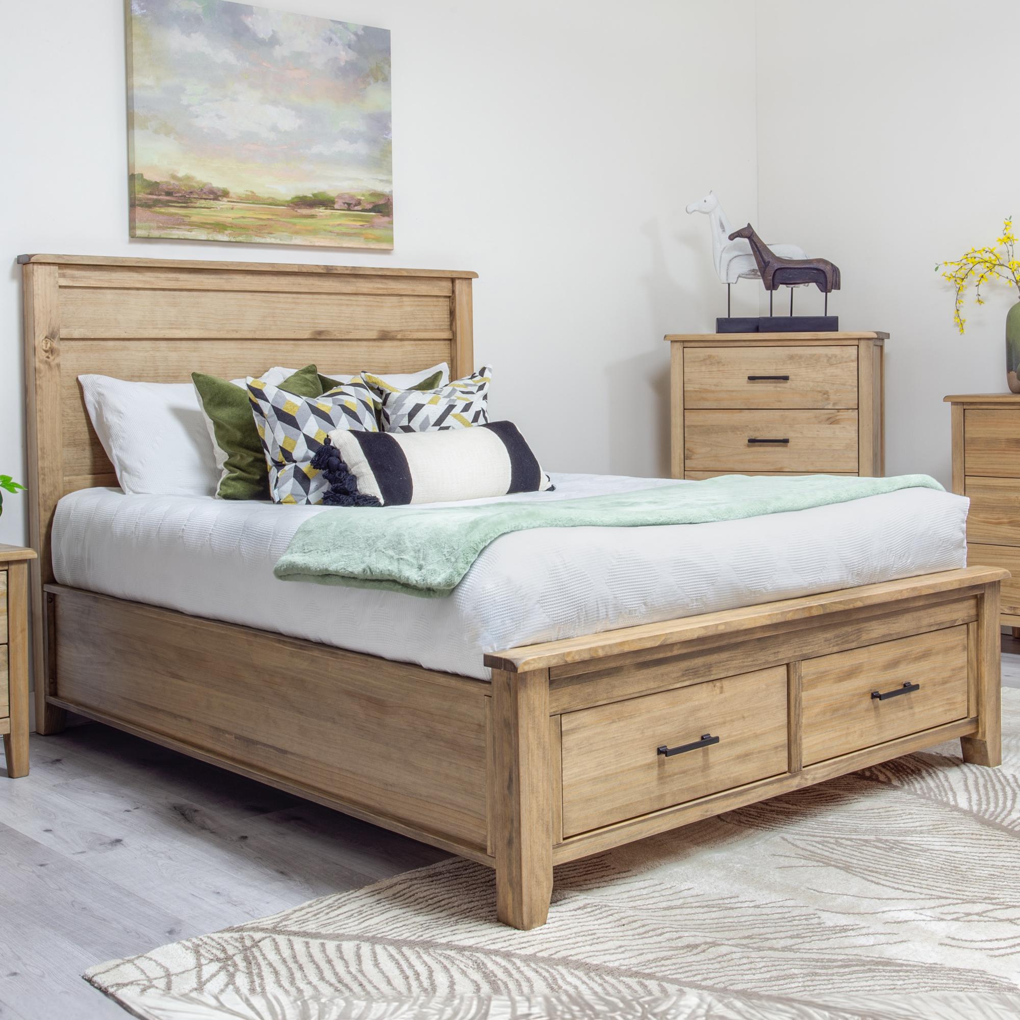 Mako Wood Furniture Harlow Queen Upholstered Bed With Storage Drsg 300